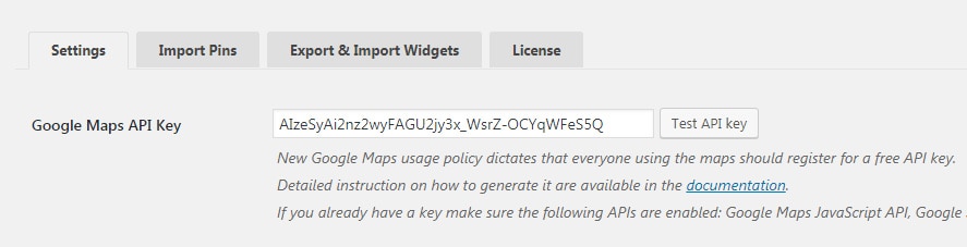 Working With Settings Google Maps Widget