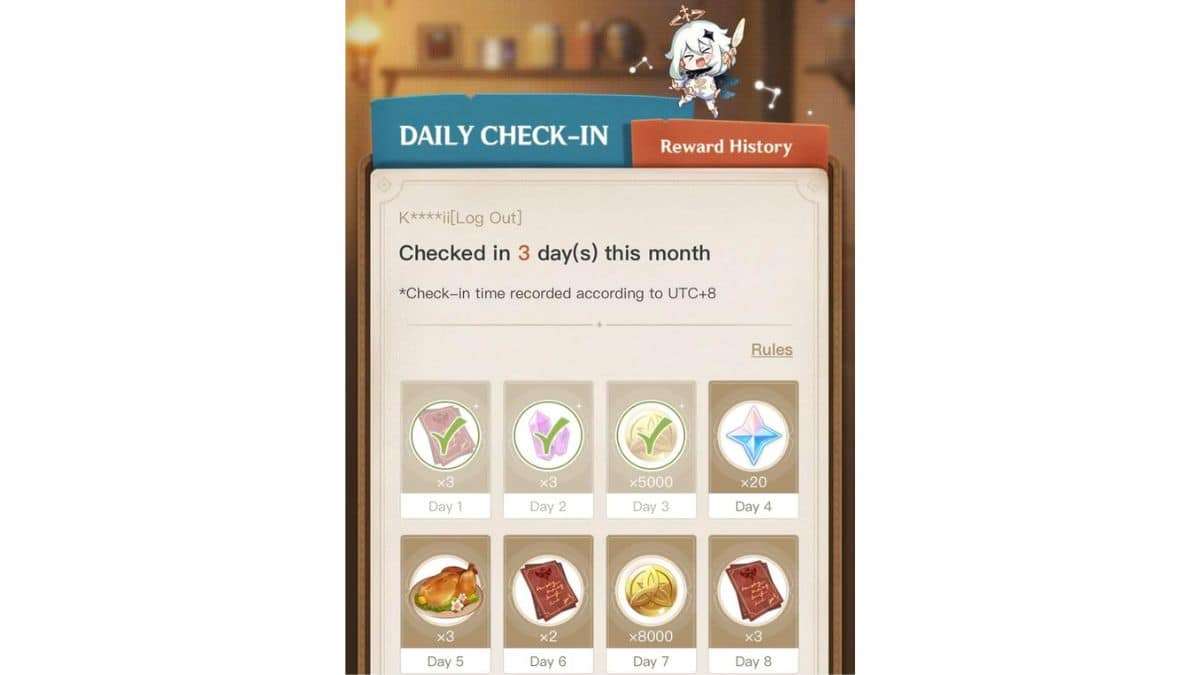 How to Claim Genshin Impact's Daily Check-in Rewards